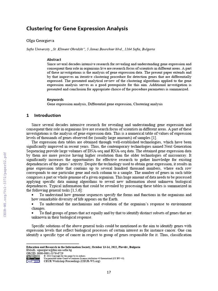 Clustering For Gene Expression Analysis | PDF | Cluster Analysis | Applied Mathematics