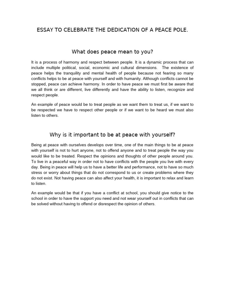 What Does Peace Mean To You | PDF | Peace | Cognition