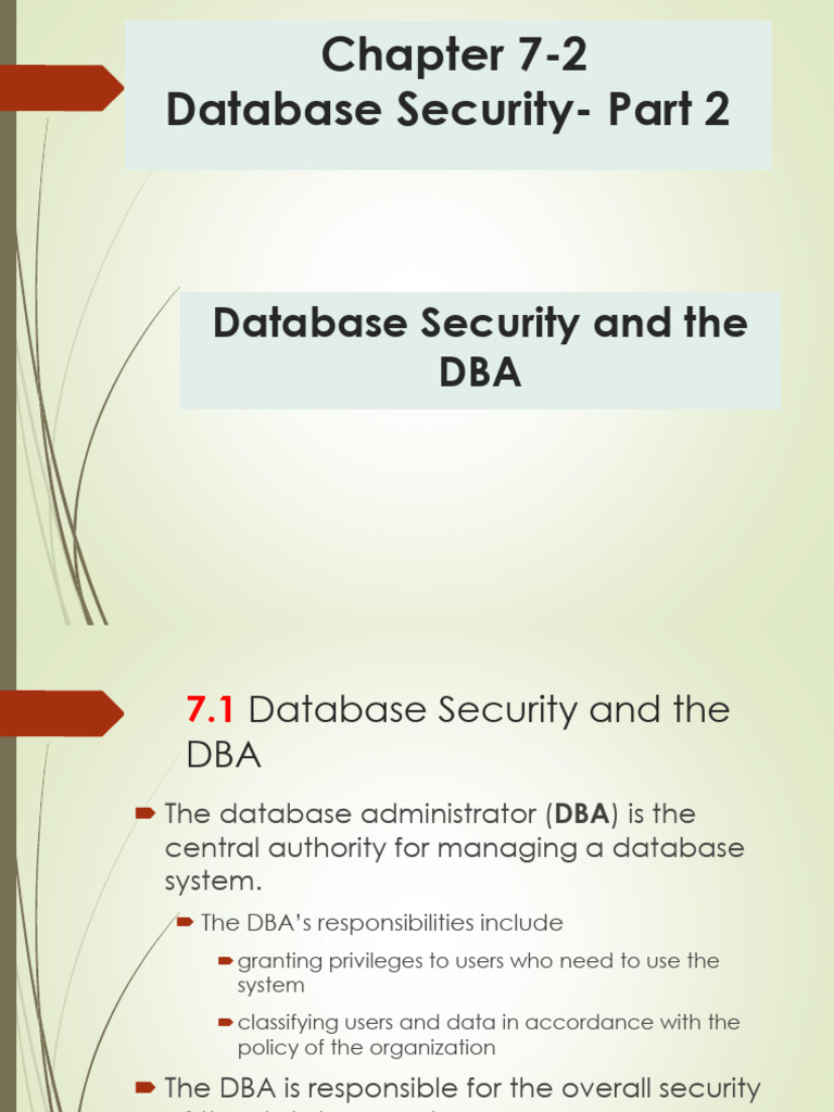 Ch7 Database Security Part2 | PDF | Databases | Sql