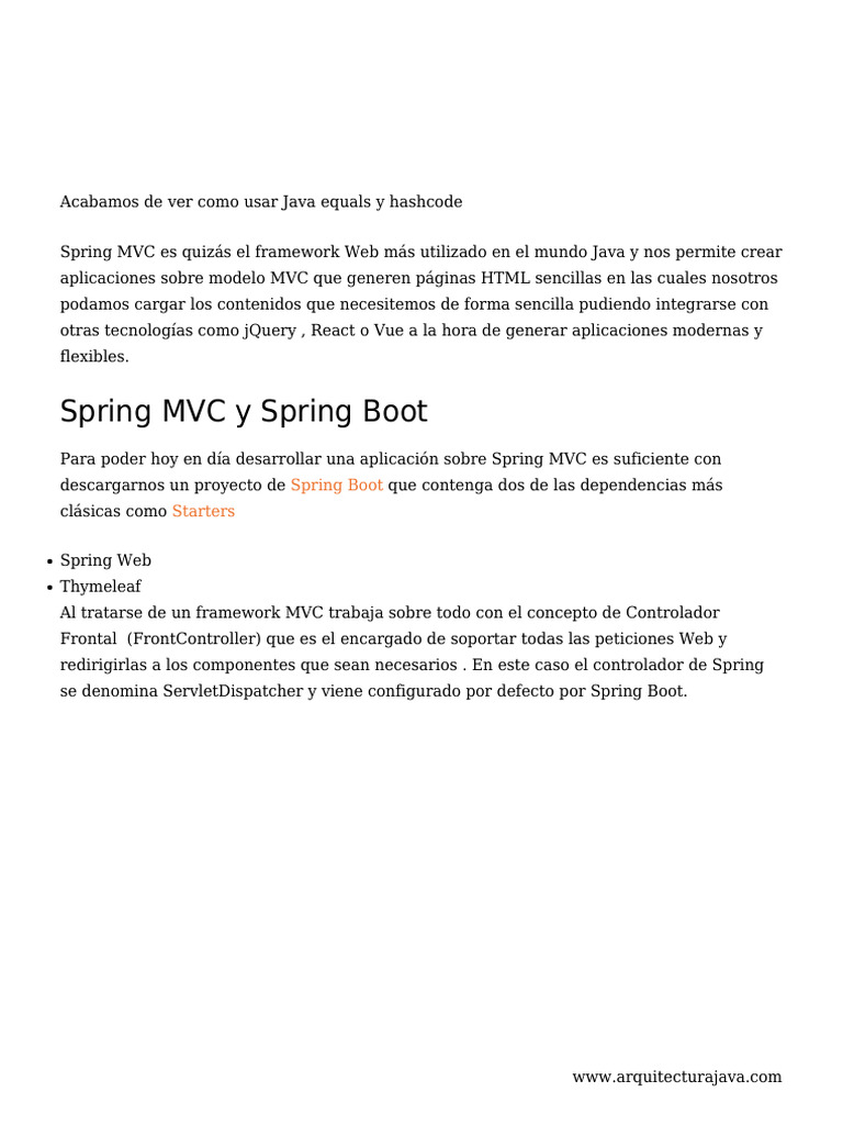Spring MVC Configuración | PDF | Modelo – Vista – Controlador | Java (lenguaje de programación)