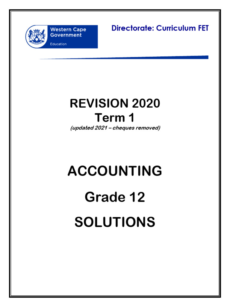 2020 Acc GR 12 T1 Revision MEMO ENG Updated 2021 | PDF | Book Value | Balance Sheet
