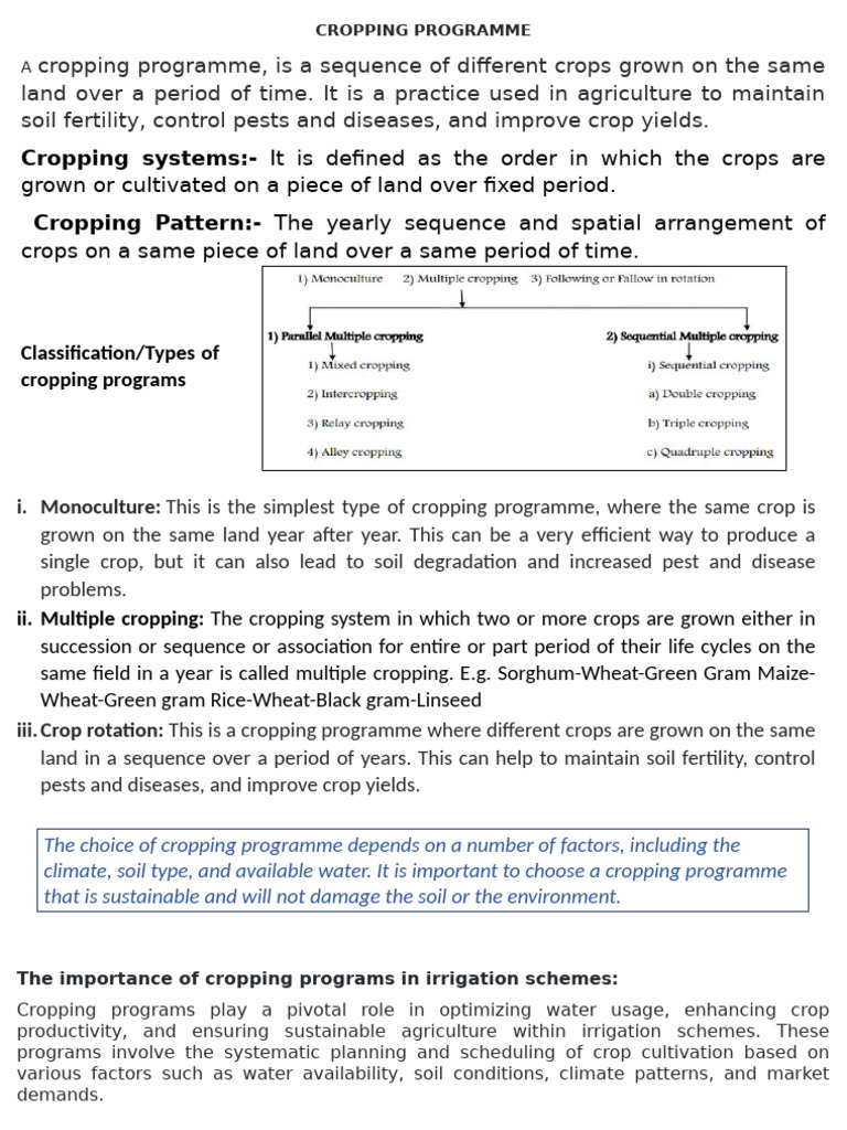 Understanding Cropping Programs in Agriculture | PDF | Crop Rotation ...