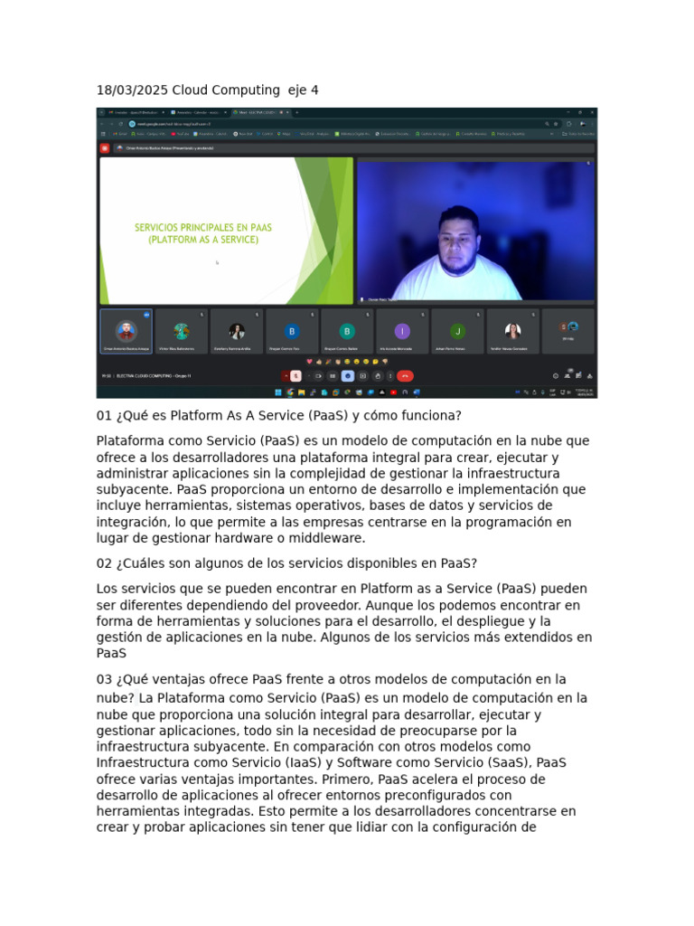 Cloud Computing Eje 4 | PDF | Computación en la nube | Software como servicio