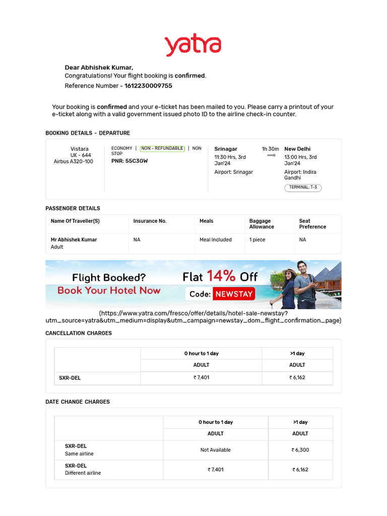Flight Booking Confirmation | PDF | Airport | Aviation