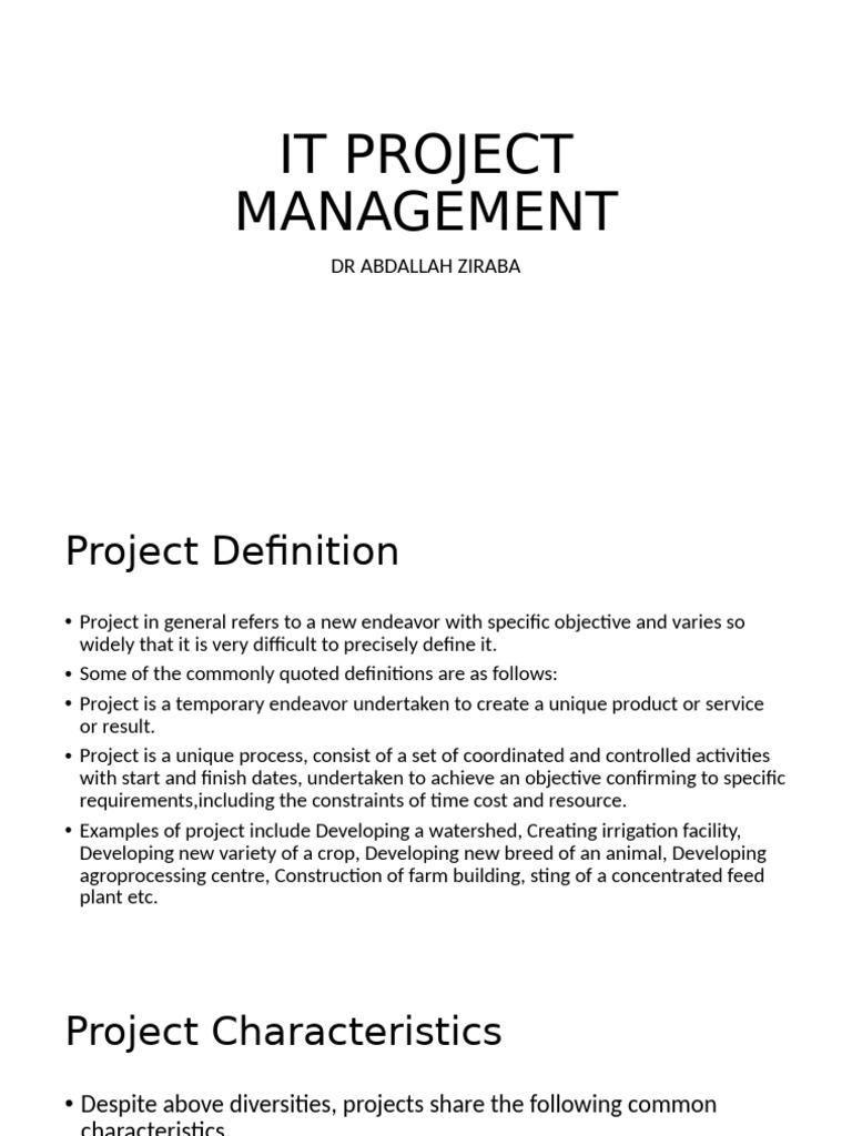 IT Project Management Overview | PDF | Project Management