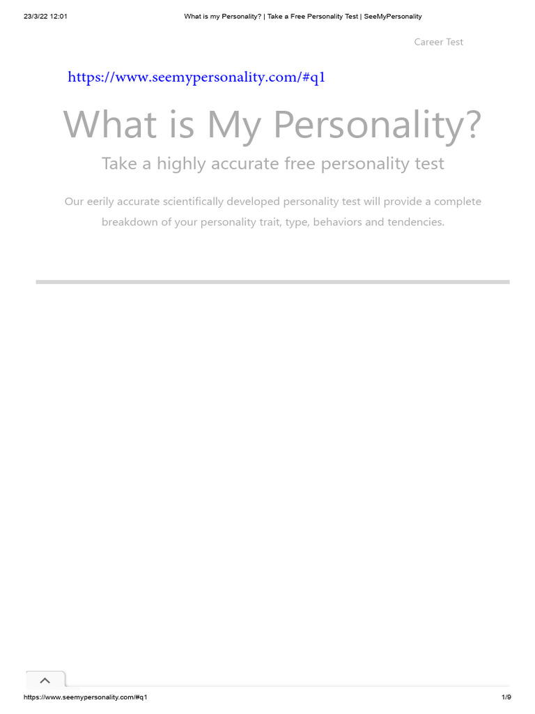 03 PERSONALITAT TEST What Is My Personality SeeMyPersonality | PDF ...