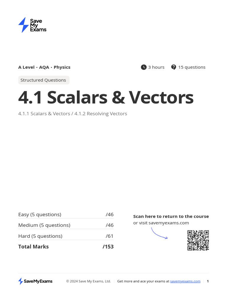 4 1 Scalars and Vectors IP6oQS01CrwA7BjH | PDF | Force | Tension (Physics)