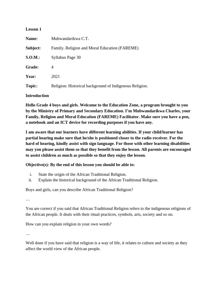 Lesson1FAREMEGrade4 Ek8dx | PDF