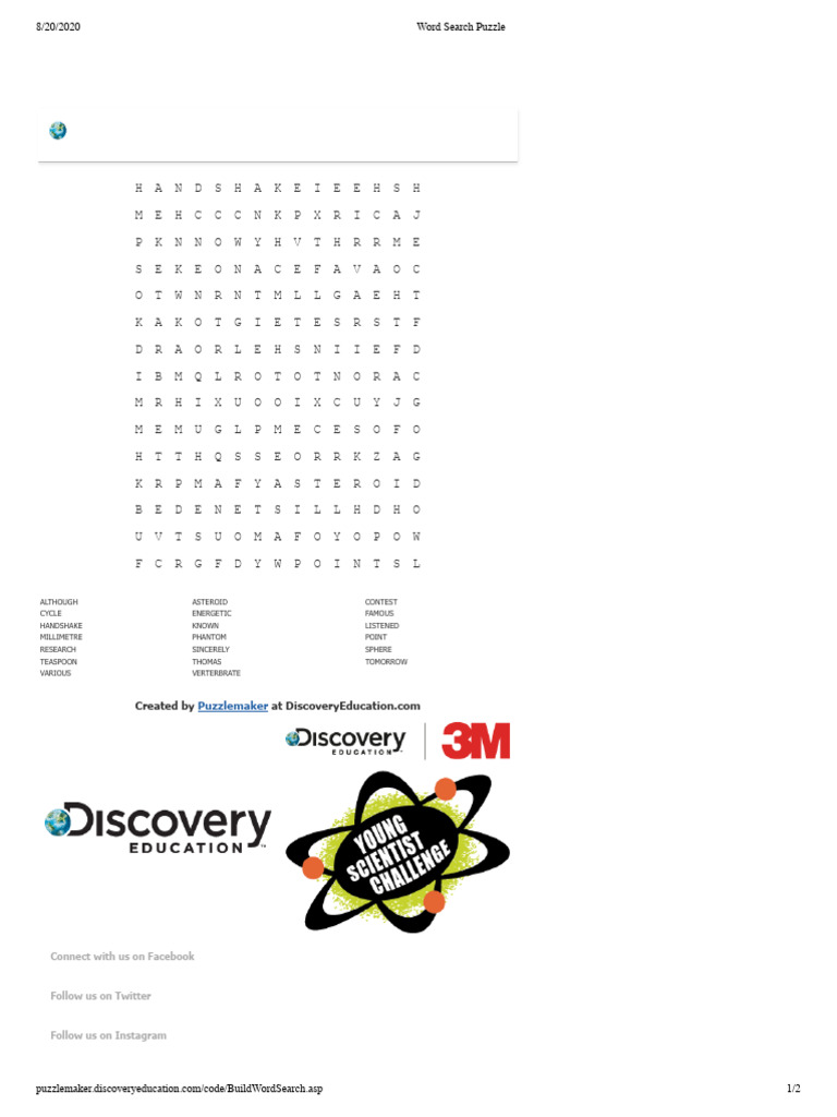 Word Search Puzzle | PDF | Puzzles | Word Puzzles