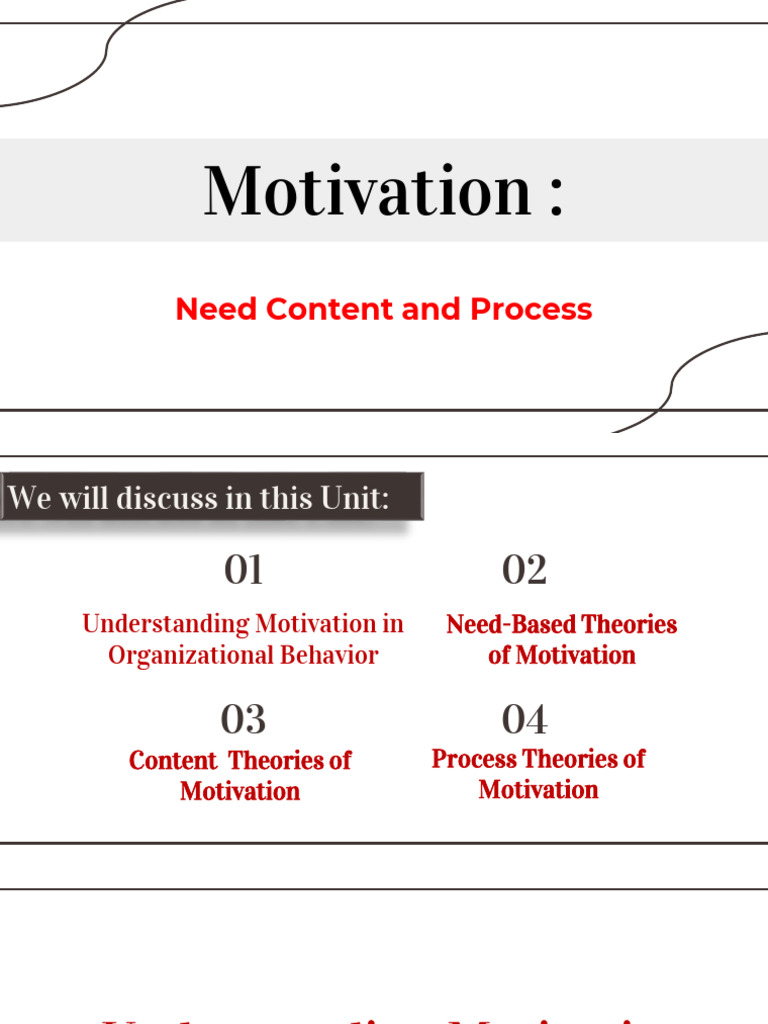 Unit.3 Motivation Theories | PDF | Motivational | Motivation