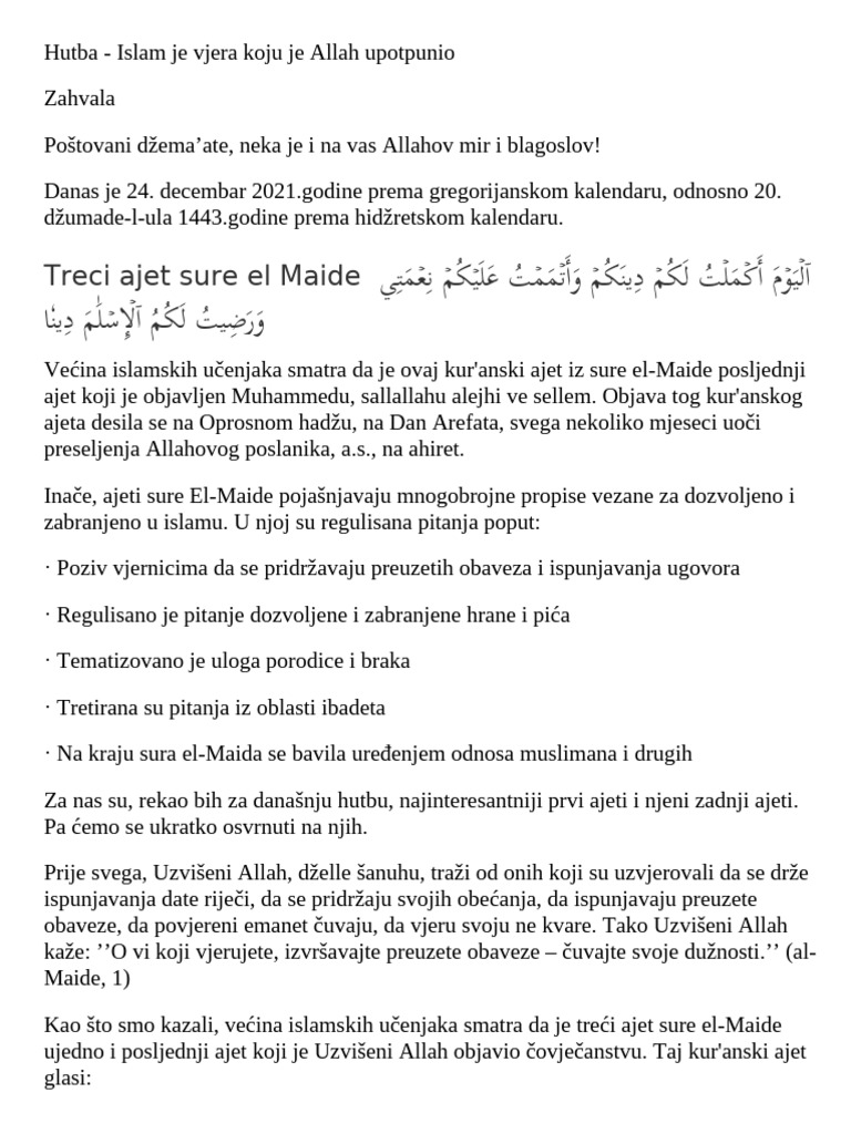 Hutba | PDF