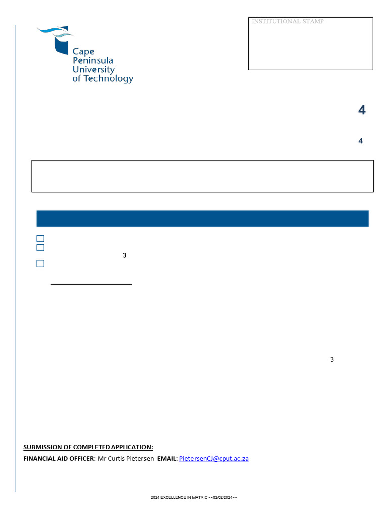 2024 - Excellence in Matric Application Form | PDF | Government And ...