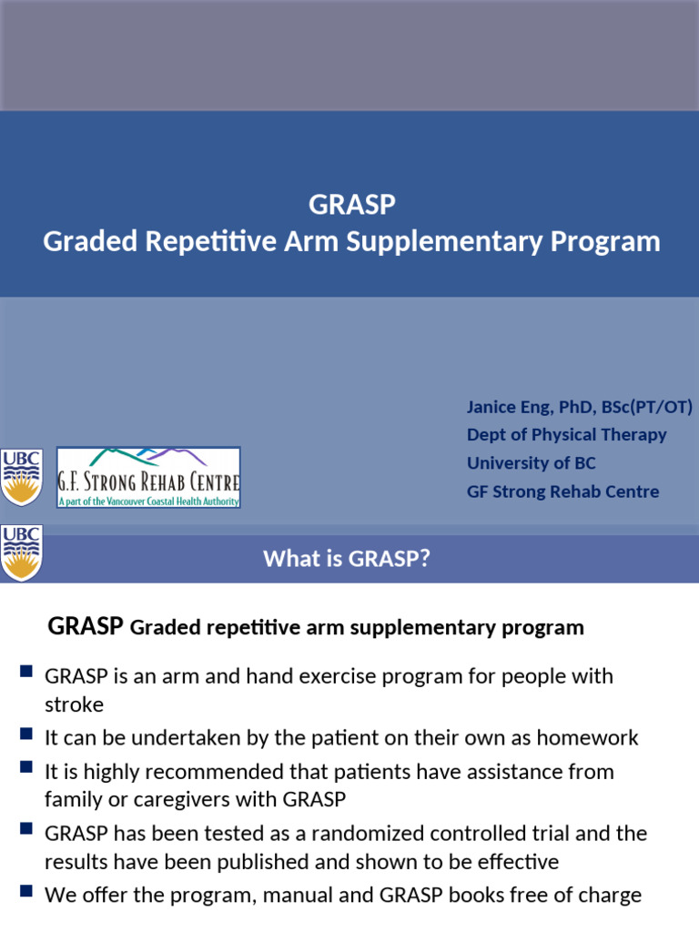 GRASP Overview and Evidence Powerpoint Slideshow | PDF | Physical Therapy | Stroke