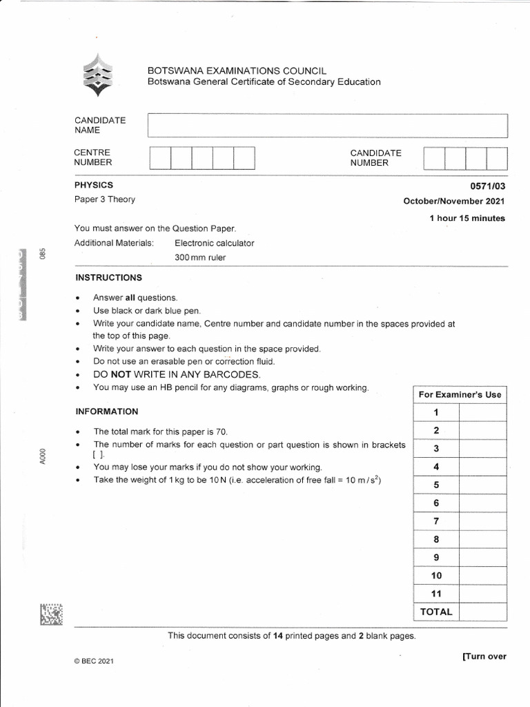 BGCSE Physics Paper 3 - 2021 Exam | PDF | Radioactive Decay | Forms Of ...