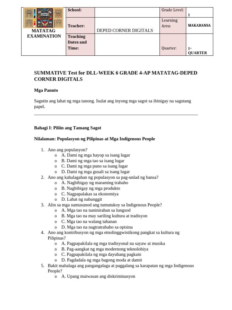 S-Week 6-Ap - Deped Corner Digitals | PDF