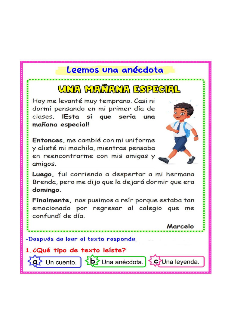 C - Anecdota. Una Mañana Especial - Texto | PDF