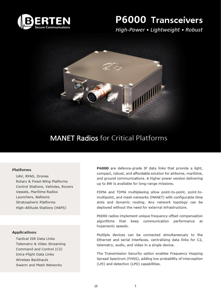 P6000 High-Power Transceivers Overview | PDF | Wireless Ad Hoc Network ...