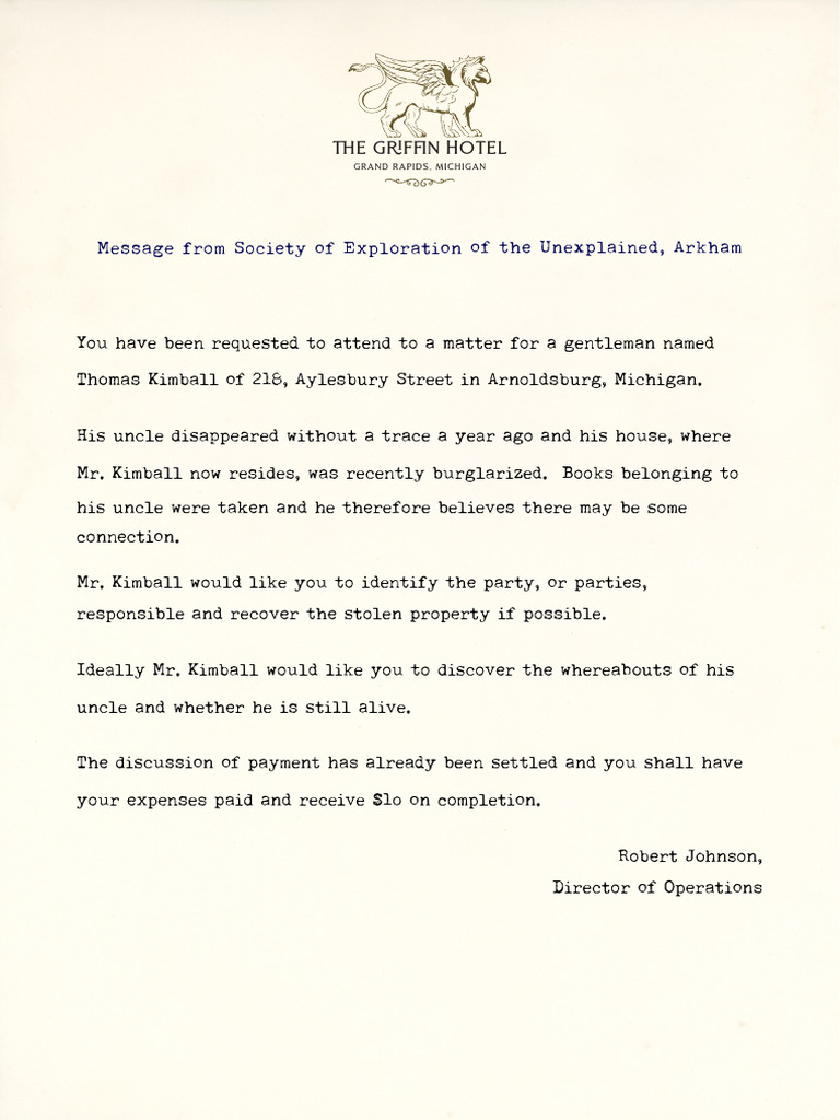 Paper Chase Hotel Notes 2 | PDF