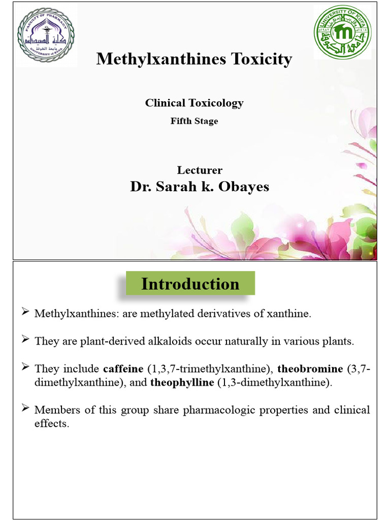 Methylxanthines Toxicity | PDF | Caffeine | Drugs
