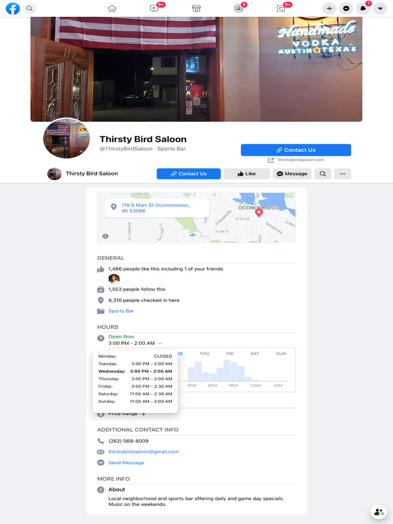 Thirsty Bird Saloon Facebook | PDF