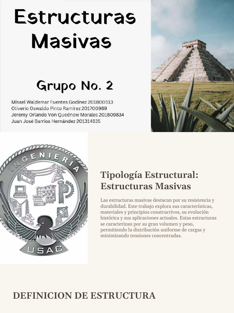 Presentacion-Estructuras Masivas-Grupo 2 | PDF | Hormigón | Pirámide