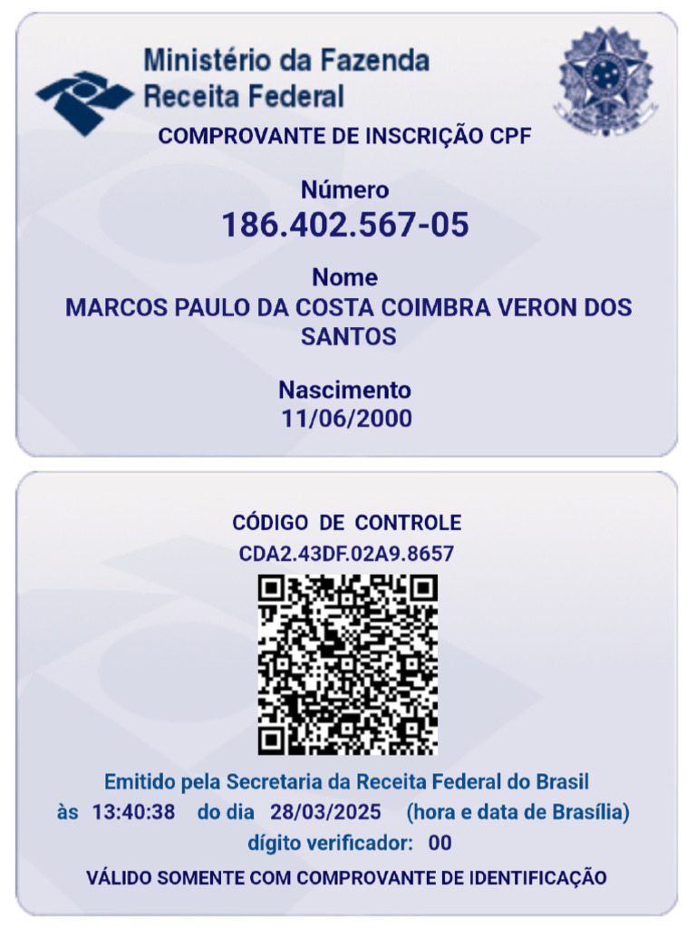 Comprovante de Inscrição CPF | PDF