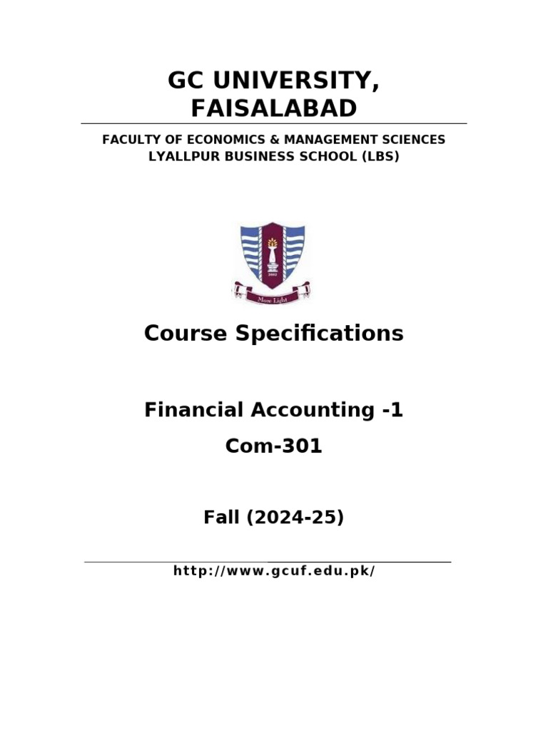Financial Accounting-1 Course Overview | PDF | Bad Debt | Bookkeeping