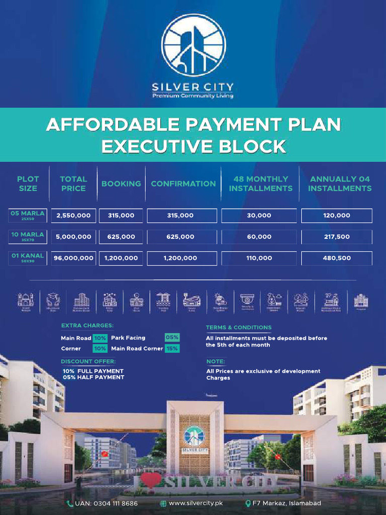 Residential Plots Executive Block Payment Plan - Compressed | PDF