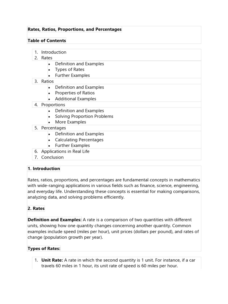 QR1 - 1 - 3 Rates Ratios Proportions and Percentages | PDF | Ratio ...