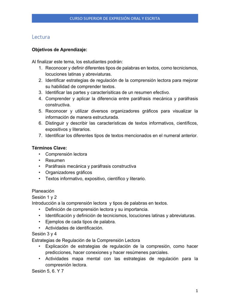 Tema 1. Lectura | PDF | Comprensión lectora