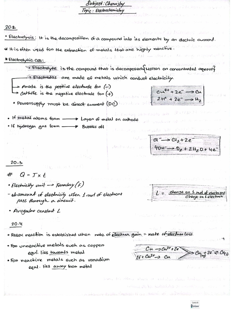 Electrochem Notes | PDF