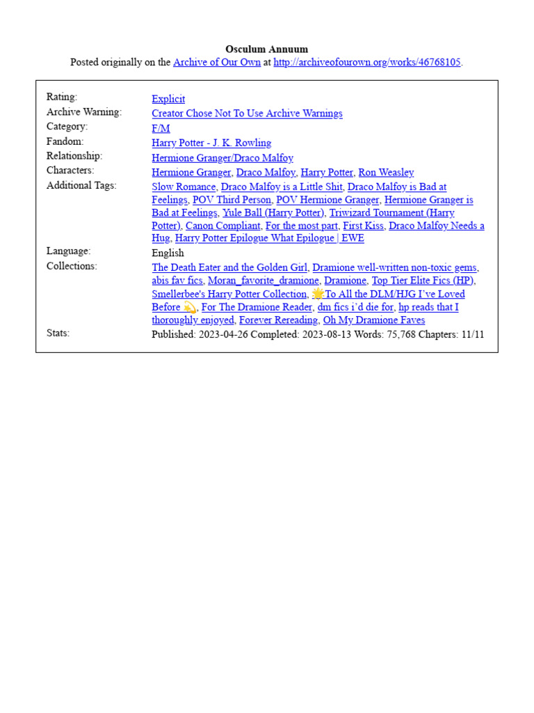 Osculum Annuum | PDF | Harry Potter | Mythography