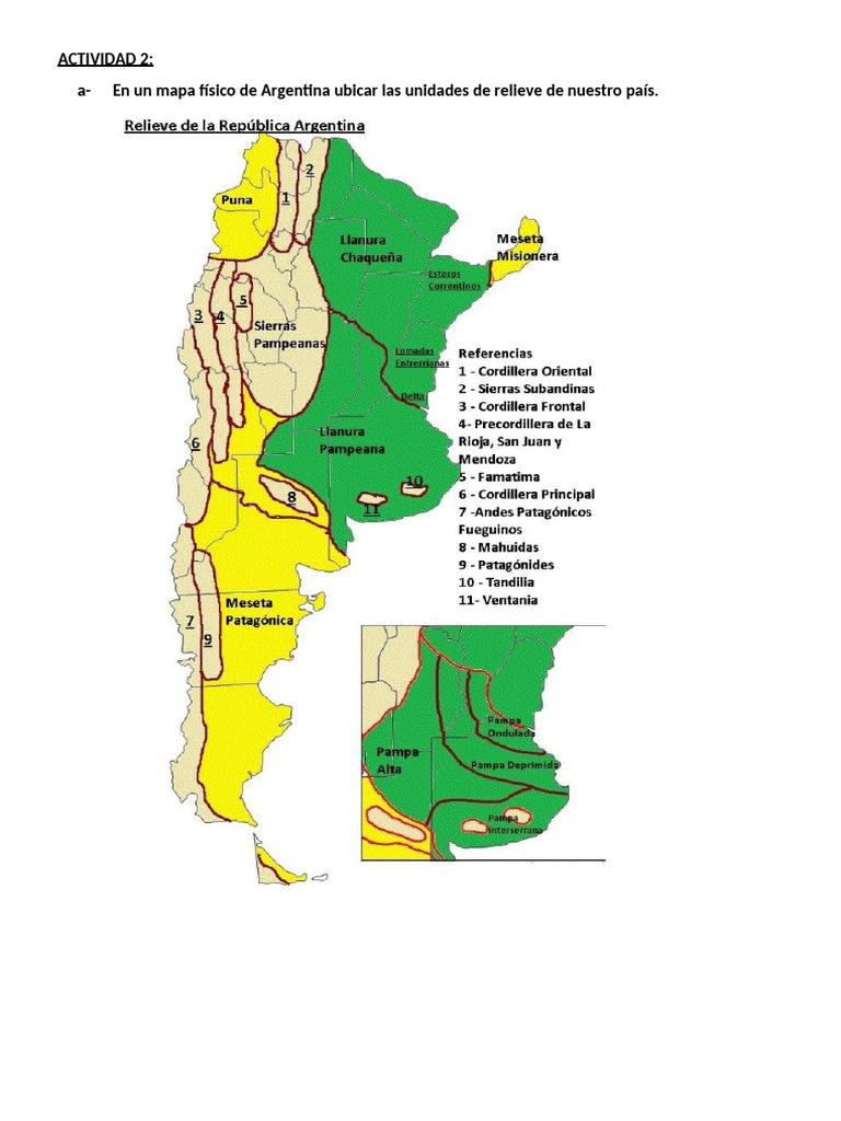 Relieves de Argentina: Montañas, Mesetas y Llanuras | PDF | Andes | Montañas