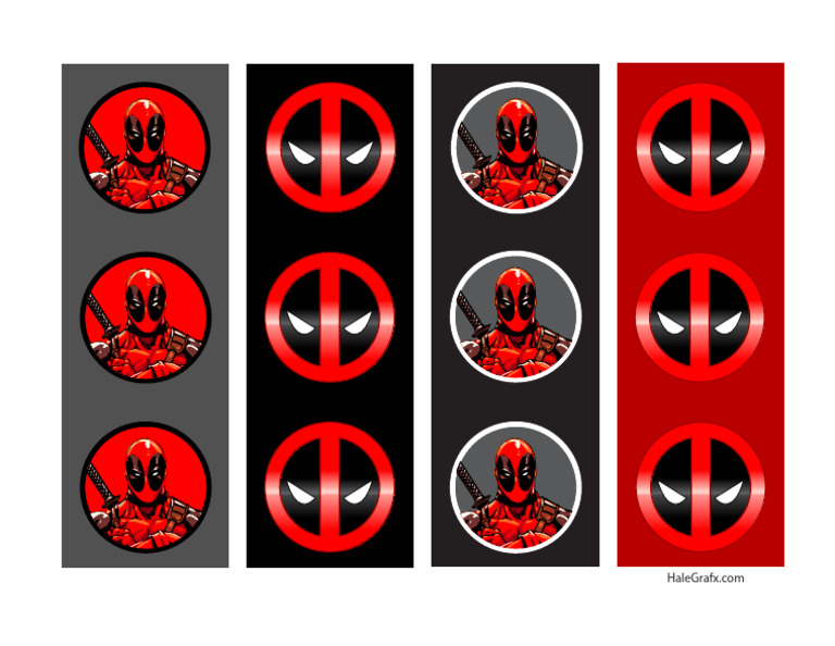Deadpool Cupcake Toppers | PDF