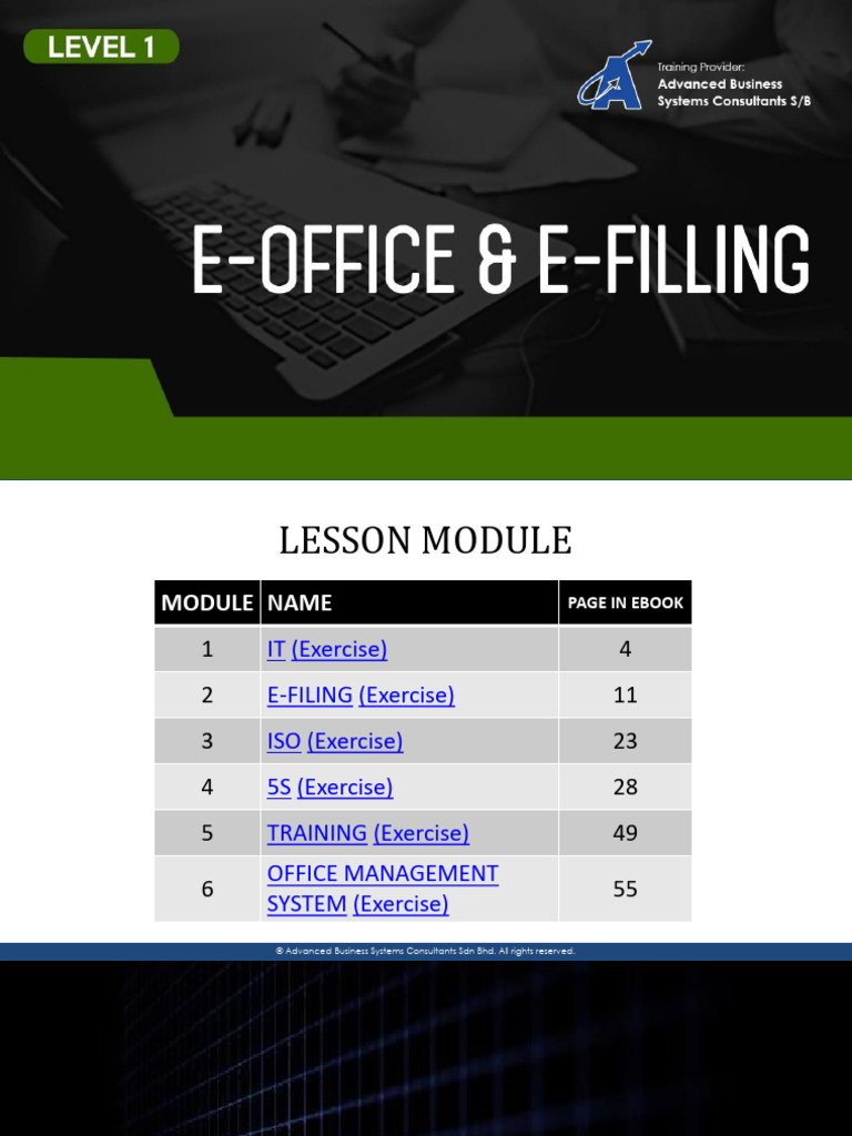 E-Office E-Filing Training Module | PDF | Computer Network | Wide Area ...