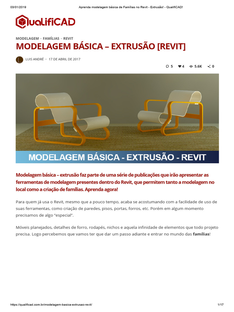 Aprenda Modelagem Básica de Famílias No Revit - Extrusão! Página 1 de 2 ...
