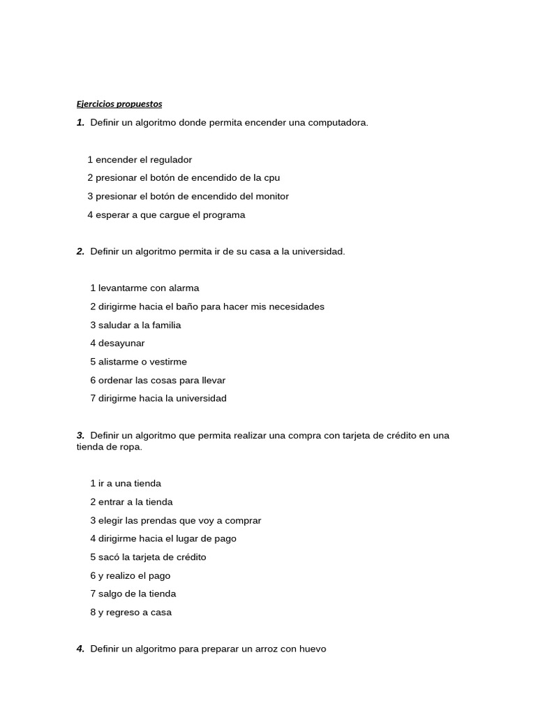 Ejercicios Propuestos | PDF