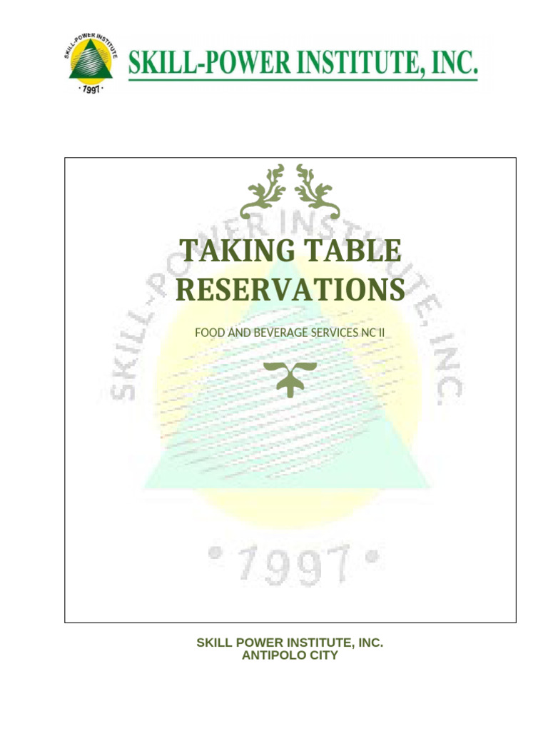 2 - Taking Table Reservation | PDF | Communication