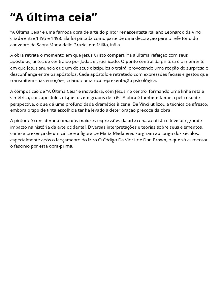 A Última Ceia | PDF