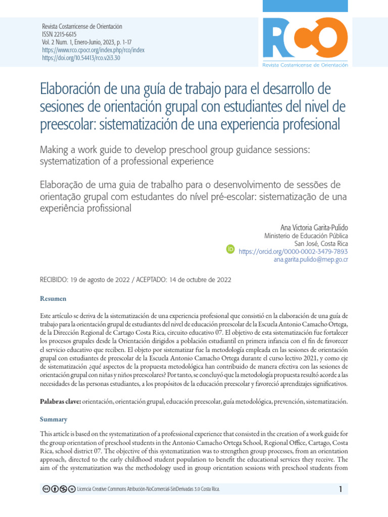 Elaboración de Una Guía de Trabajo para El Desarrollo de Sesiones de ...