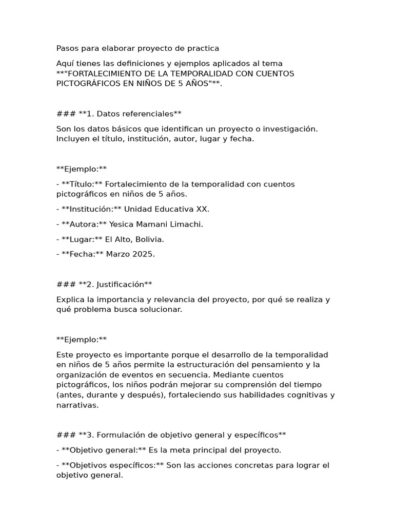 Pasos para Elaborar Proyecto de Practica | PDF | Enseñando | Cognición