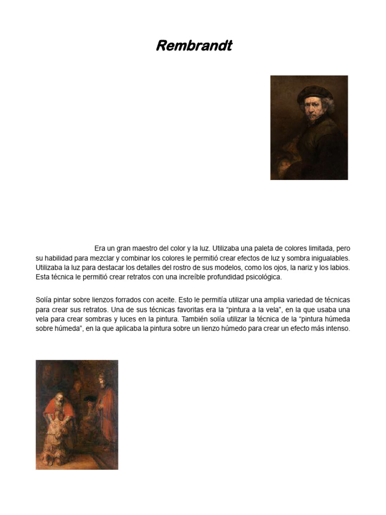 REMBRANDT | PDF | Pinturas | Rembrandt