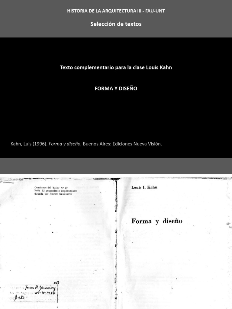 Clase 14 - TM Louis Kahn - Textos Complementarios 1 | PDF