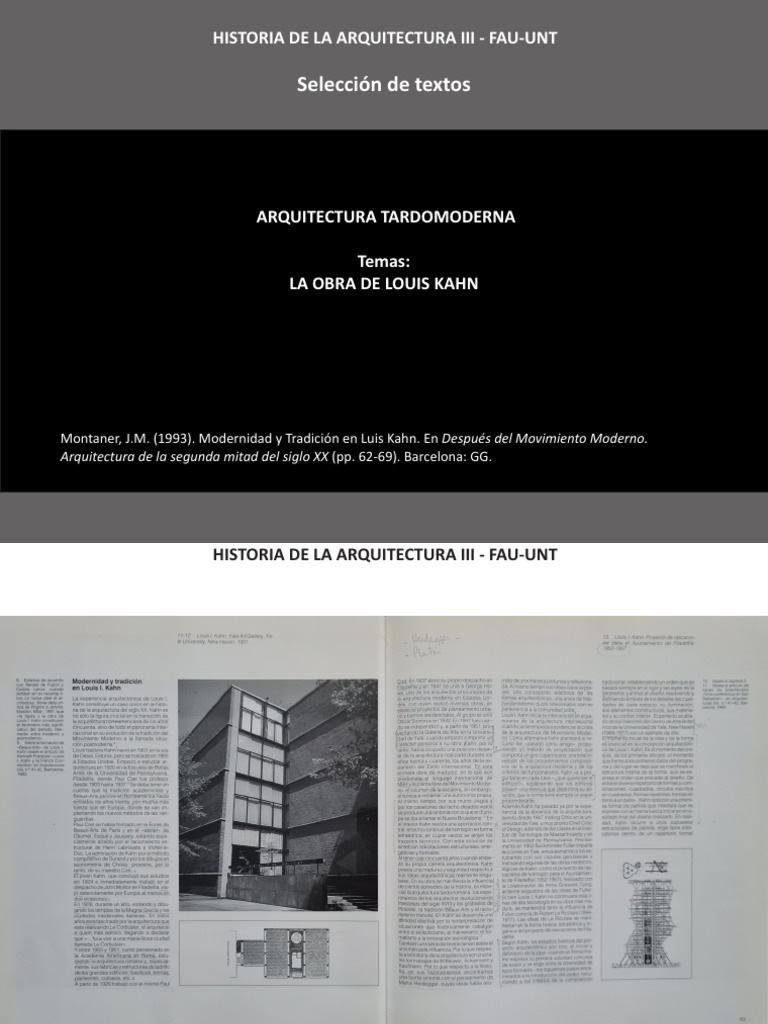 Clase 14 - TM Louis Kahn - Textos Complementarios 2 | PDF