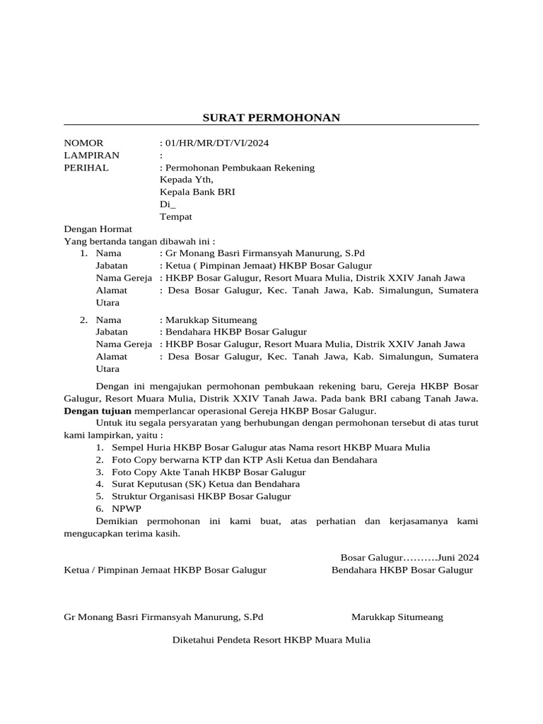 Surat Permohonan | PDF