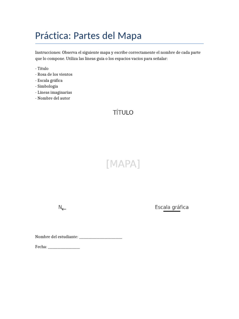 Practica Partes Del Mapa | PDF