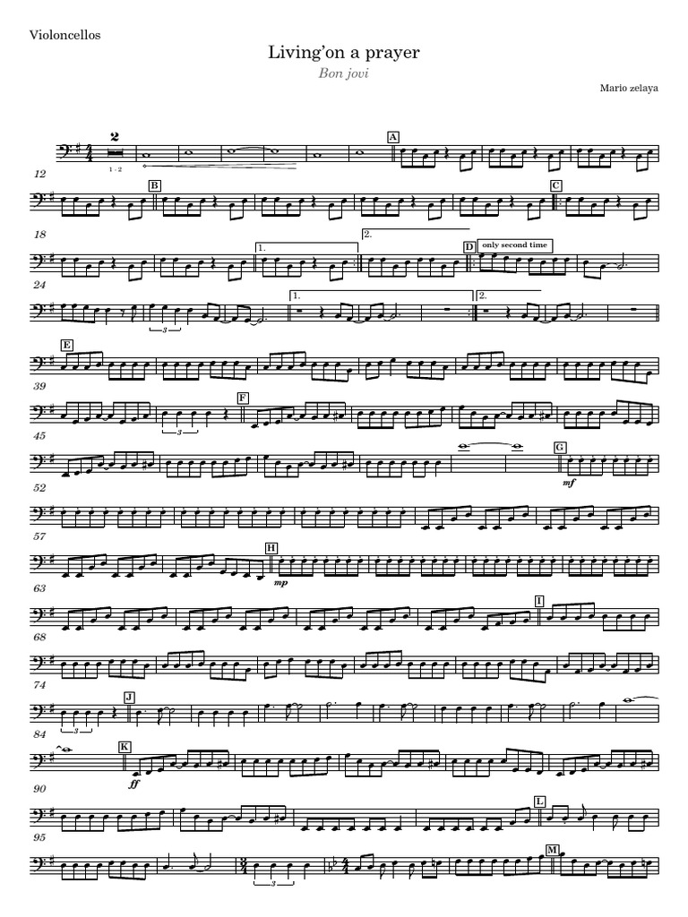 Livingon A Prayer - Chelo | PDF