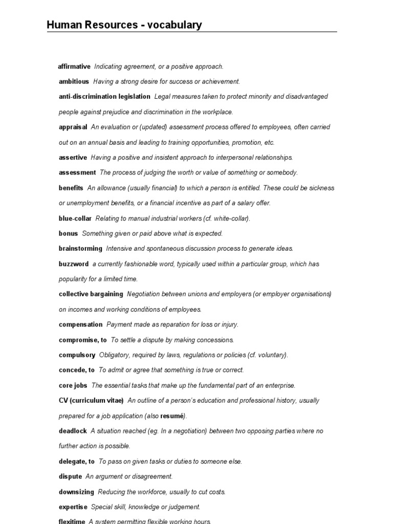Understanding Human Resources: A Comprehensive Glossary of Common HR ...