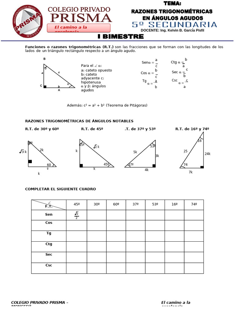 611862536-5-Razones-Trigonometricas-Triangulos-Notables (1) | PDF | Funciones trigonométricas ...