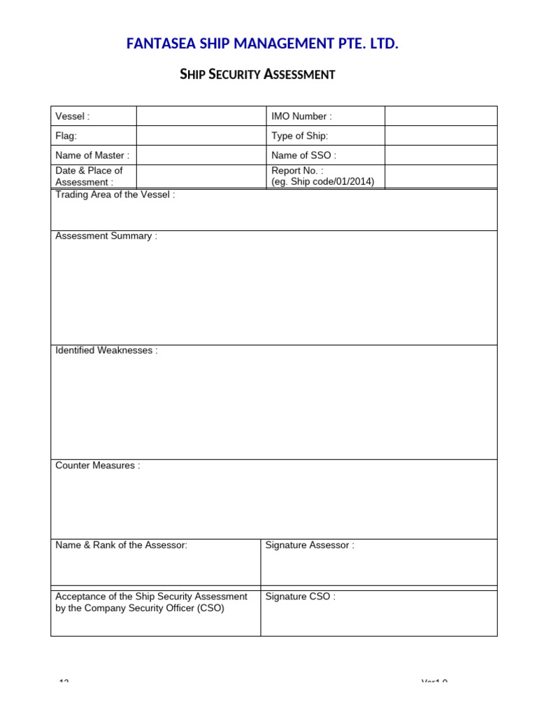 Ship Security Assessment Overview | PDF | Ships | Shipping